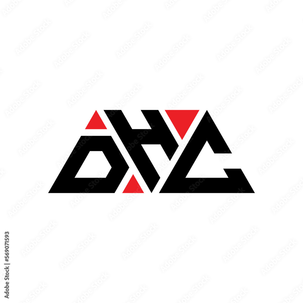 DHC triangle letter logo design with triangle shape. DHC triangle logo ...