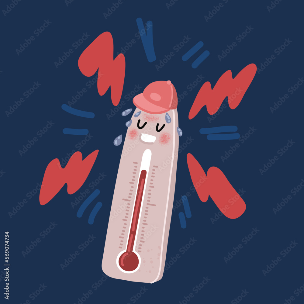 Cartoon vector illustration of Thermometers hot temp. Stock Vector ...