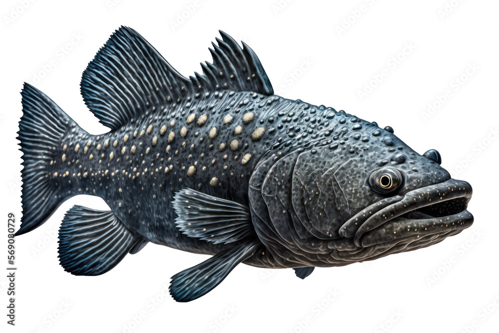 Coelacanth fish isolated on transparent background. Coelacanth. Sea ...