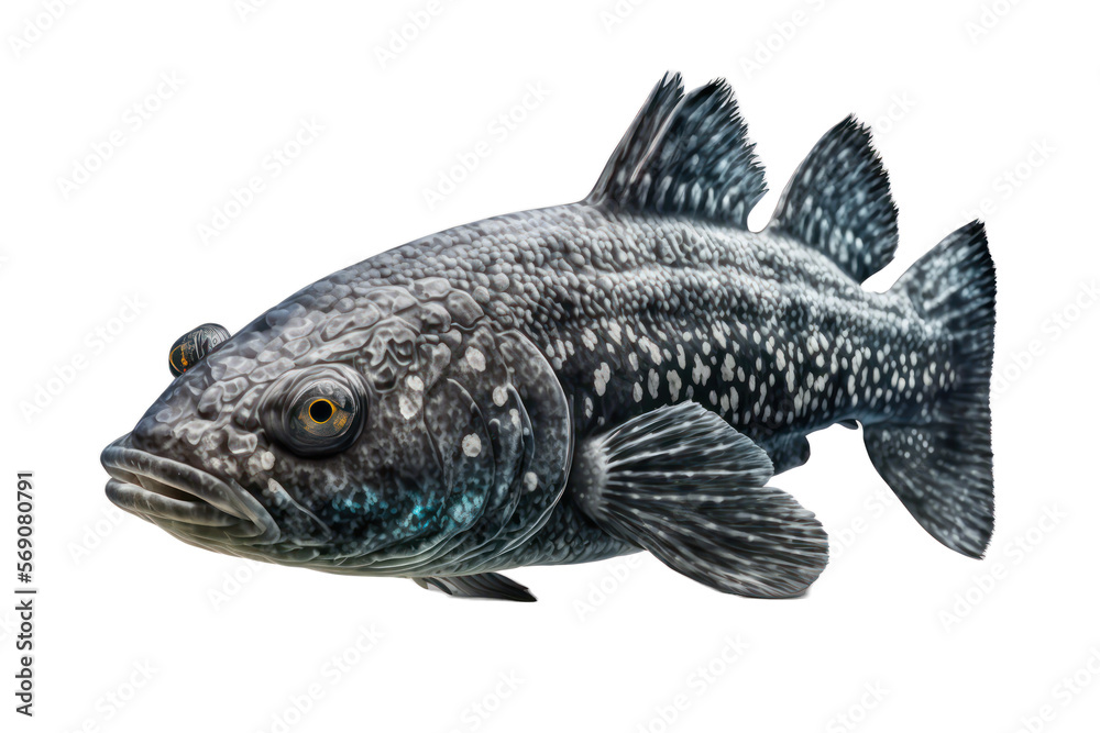 Coelacanth fish isolated on transparent background. Coelacanth. Sea ...
