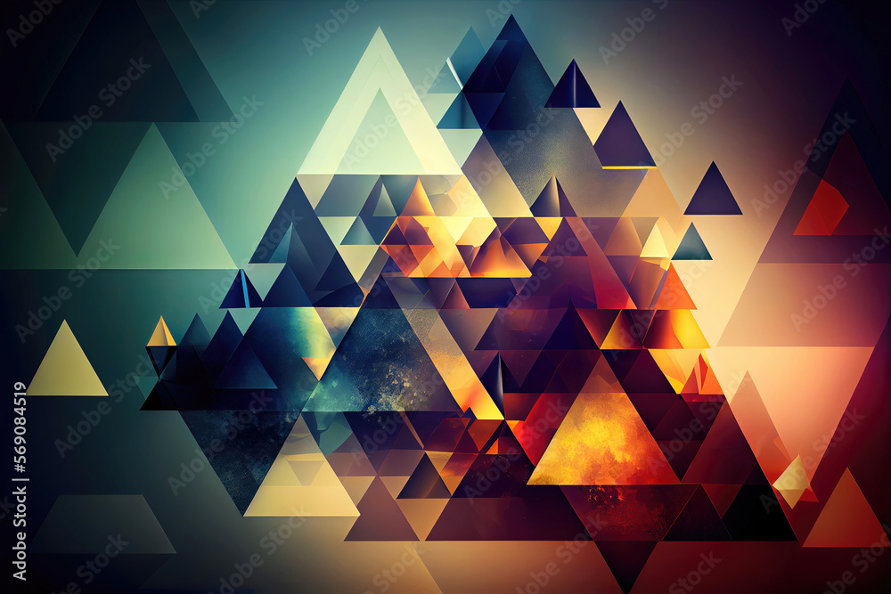 Abstract gradient triangle shapes as wallpaper background (Generative ...