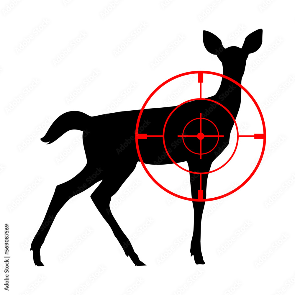 Target pointing at deer silhouette vector illustration Stock Vector ...
