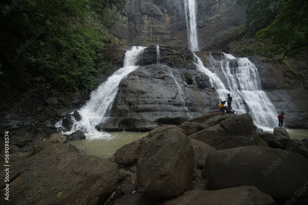 curug cikanteh (cikanteh waterfall) One Of beautiful waterfalls at Ciletuh Geopark, Sukabumi ...