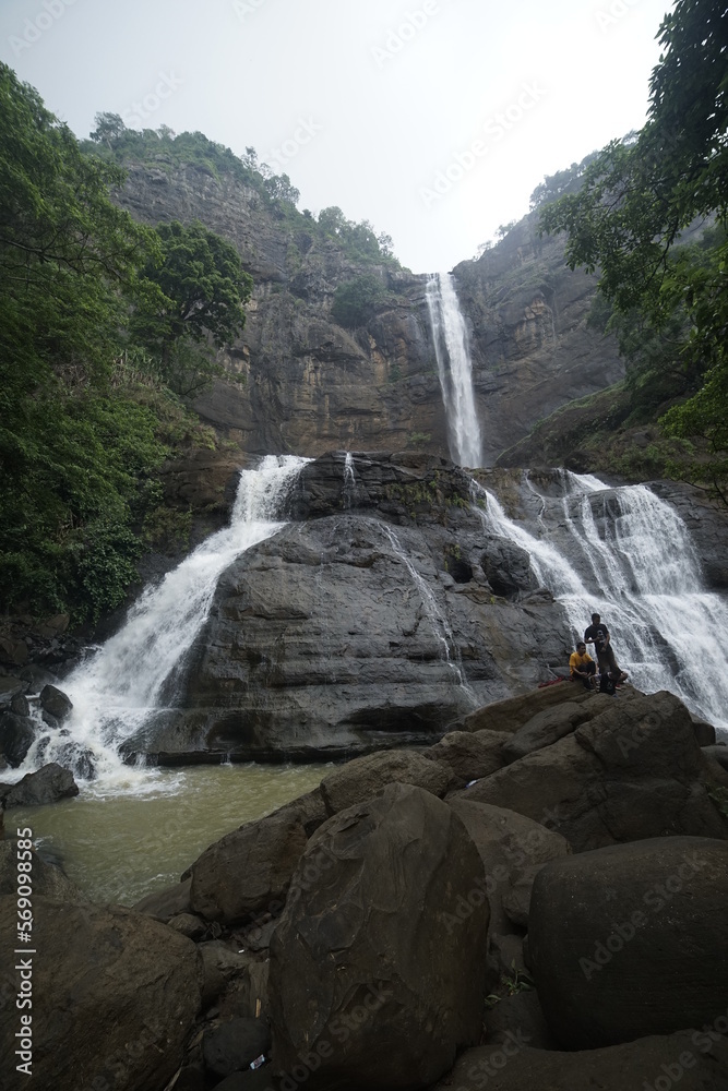 curug cikanteh (cikanteh waterfall) One Of beautiful waterfalls at Ciletuh Geopark, Sukabumi ...