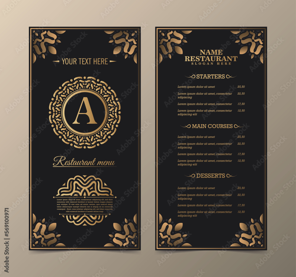 Restaurant or cafe menu design template Stock Vector | Adobe Stock