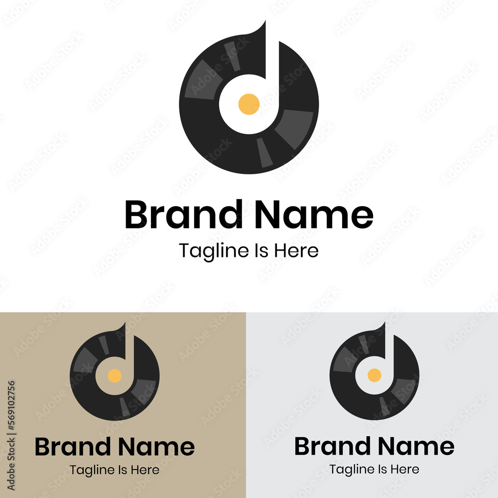 Note symbol with black vinyl logo design Stock Vector | Adobe Stock