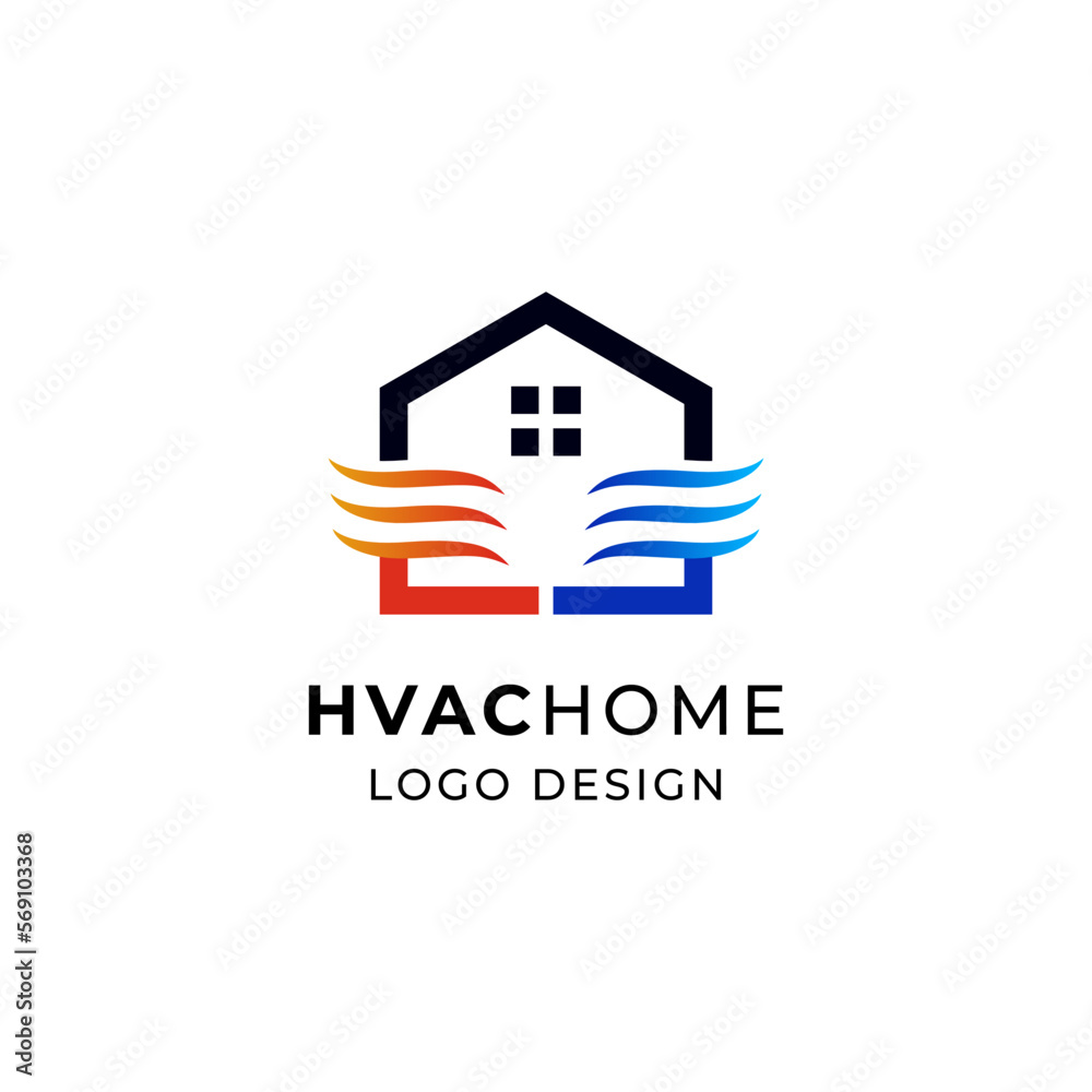 simple hvac and home logo design Stock Vector | Adobe Stock