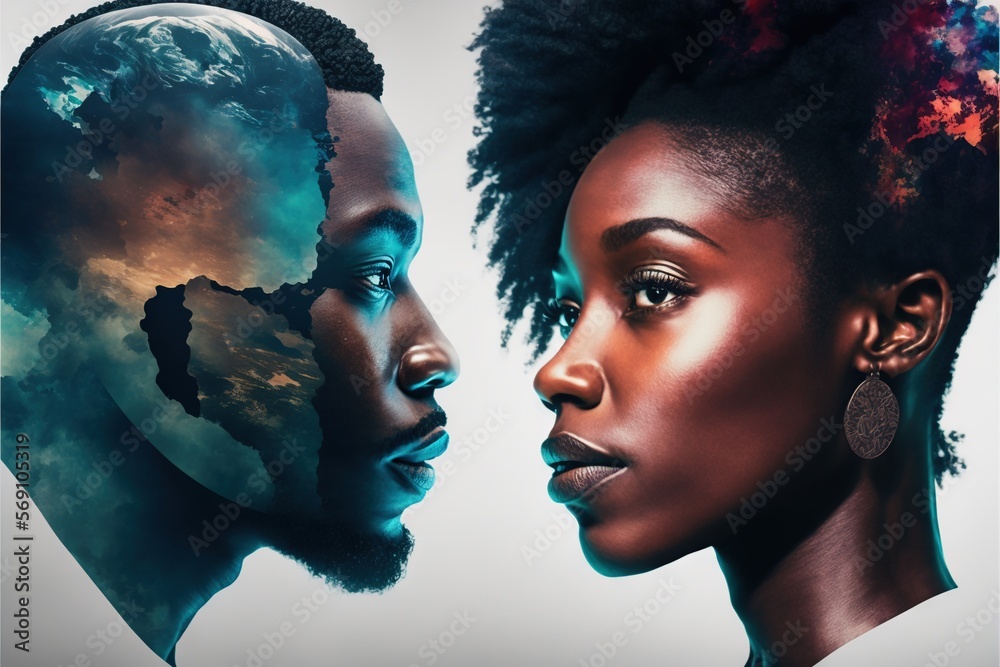 Black History Month African American people double exposure ...