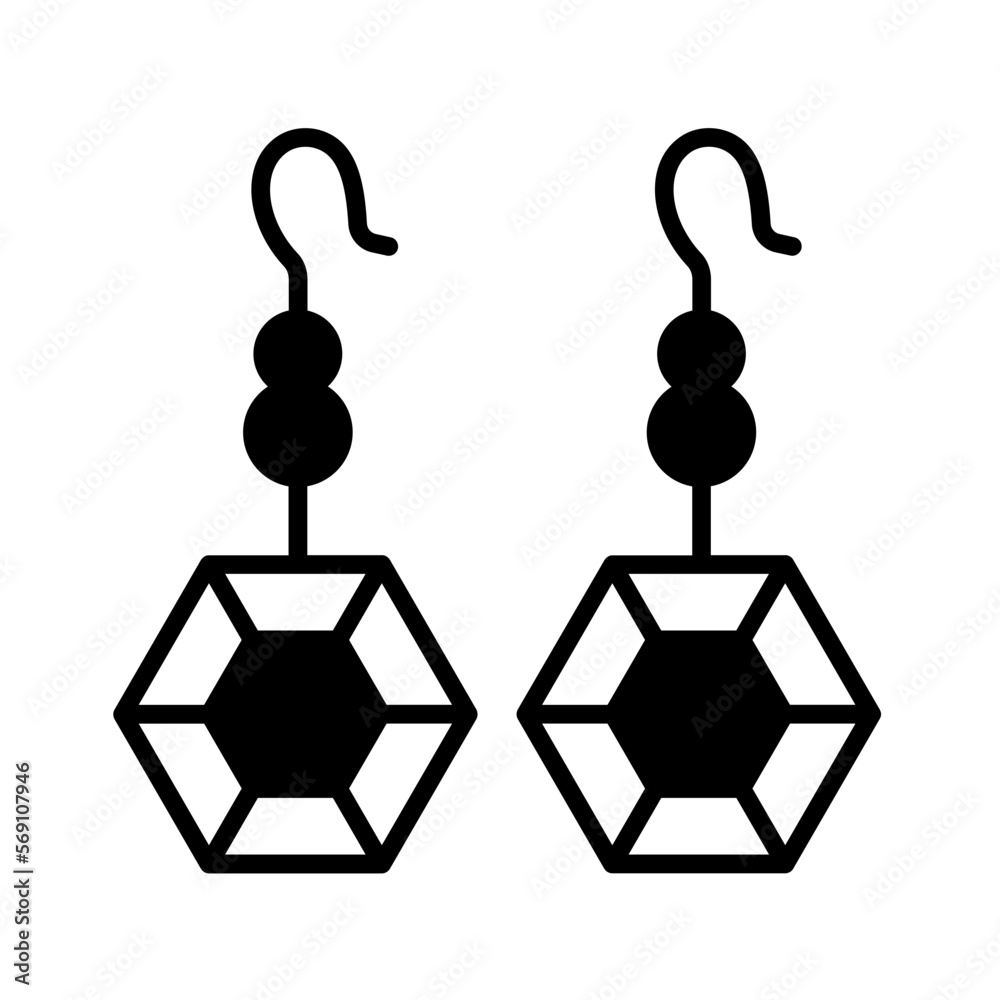 Ear studs Vector Icon Stock Vector | Adobe Stock