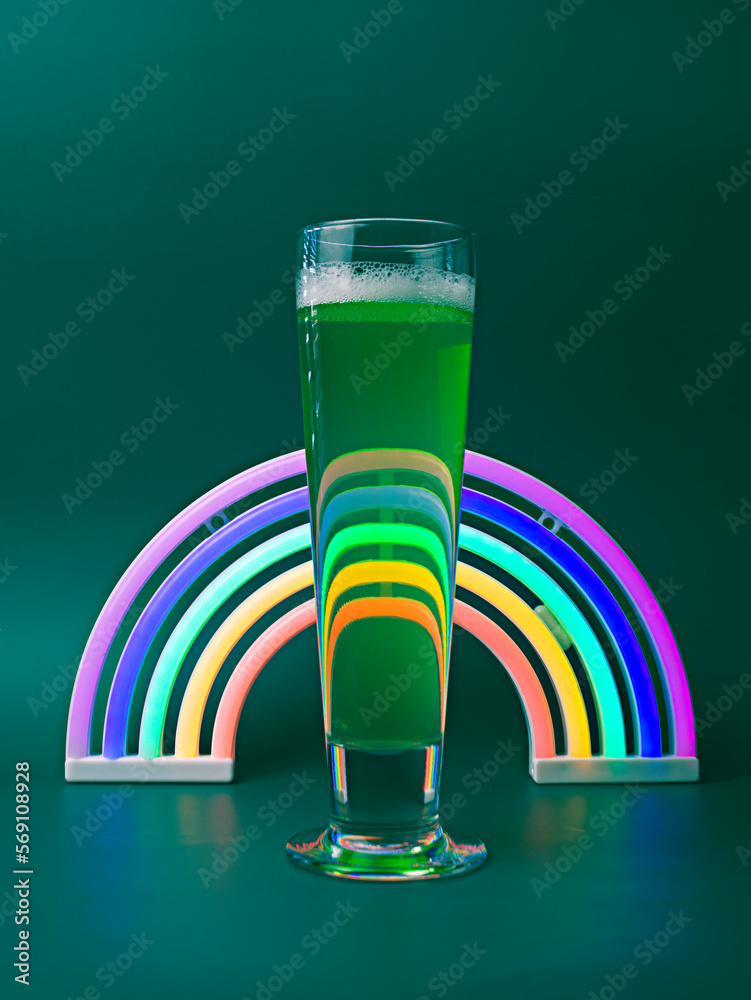 St. Paddy's Party Pour in a Tall Glass - Green Ale in a Pilsner Glass ...