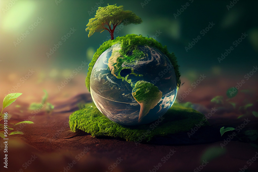 World environment and earth day concept with colorful eco friendly enviroment. Created with ...