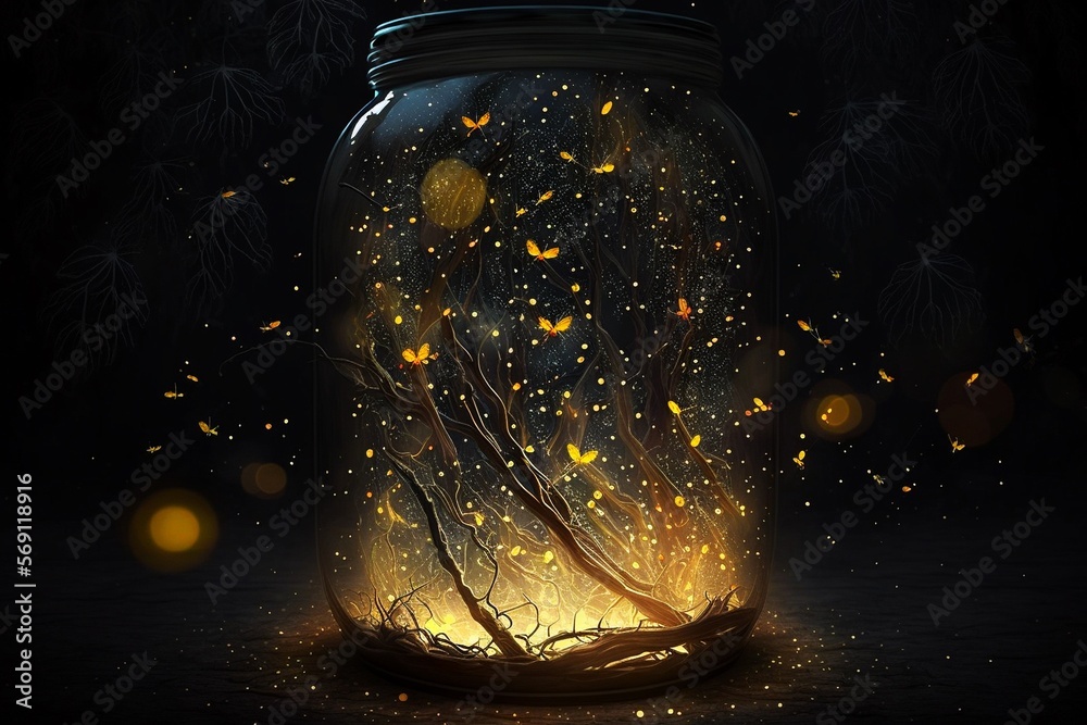 Real Fireflies In A Jar