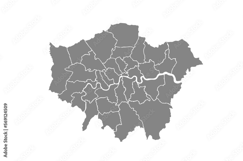 London map isolated on white background.for annual infographics report ...
