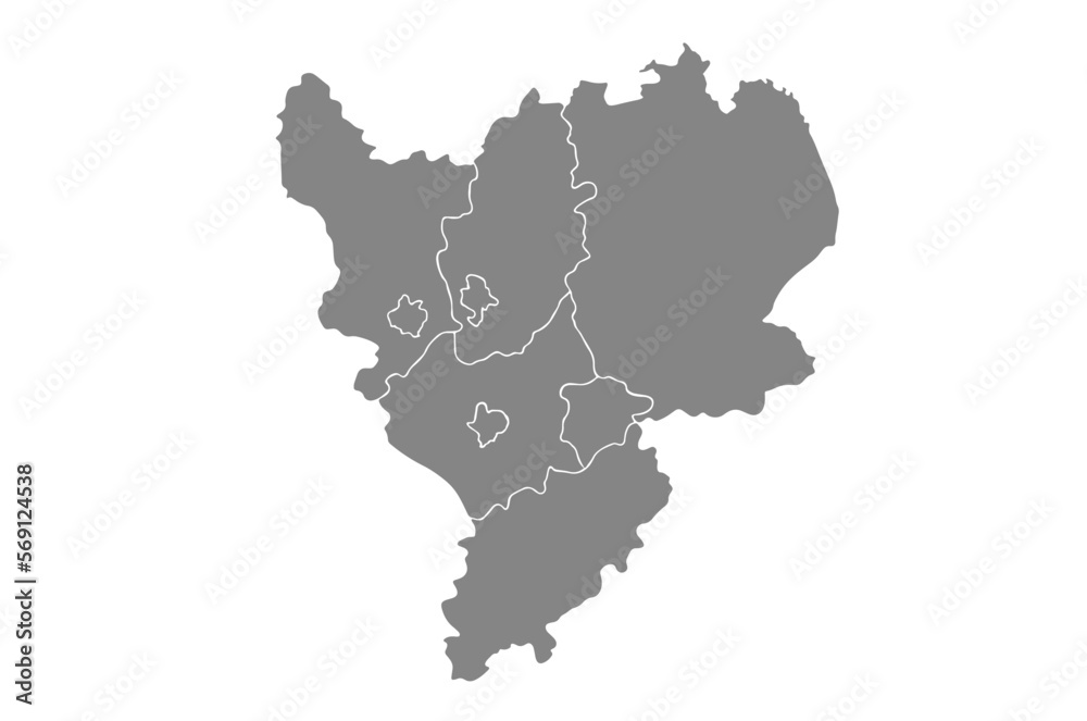 East Midlands map isolated on white background.for annual infographics ...