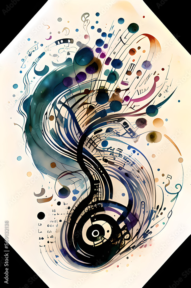 Abstract Painting Music Note
