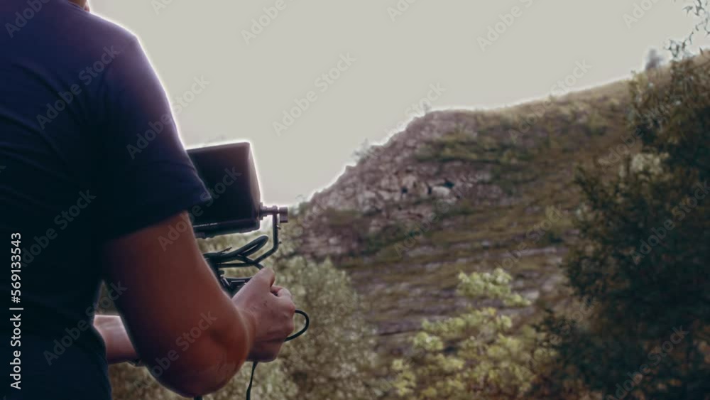 Wideo Stock: The operator films the cave dug in the rock ...