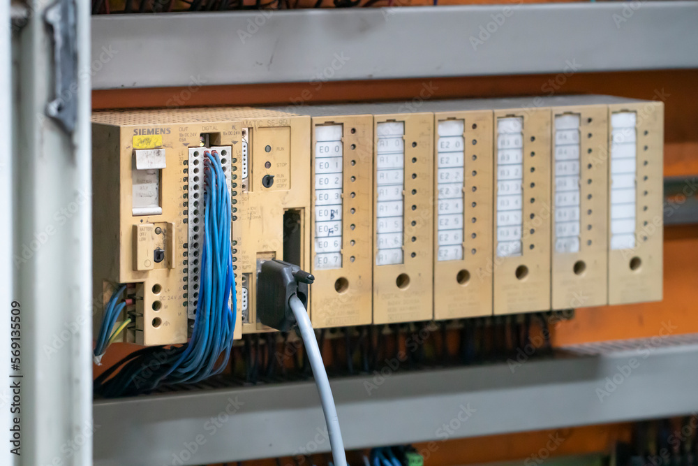 old SIMATIC S5-95U model type PLC of SIEMENS which installed inside the ...
