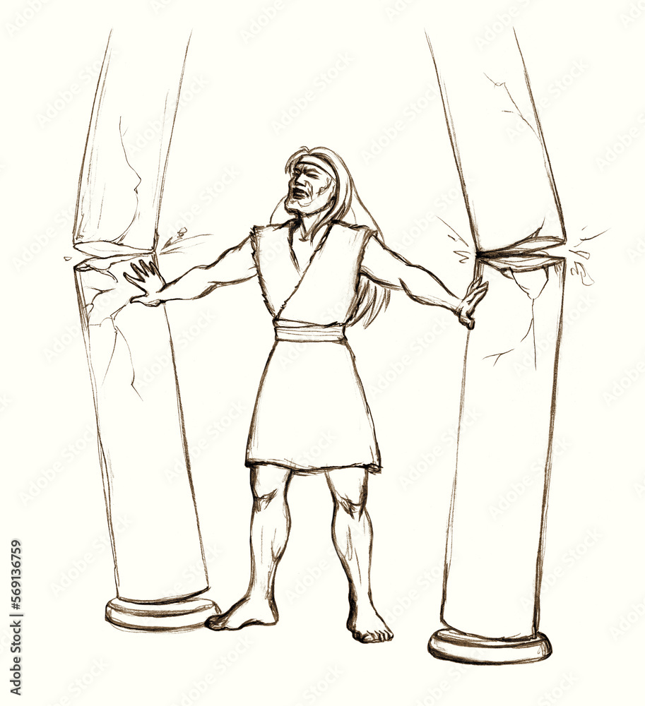 Samson Pillars Drawing