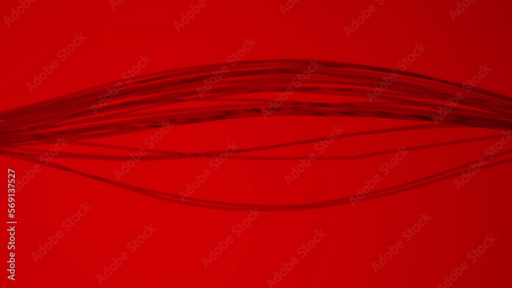 A strand of hair stretched out in a horizontal line expands and narrows ...