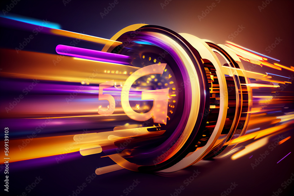 5g logo abstract dark background with empty space. Concept of 5g ...
