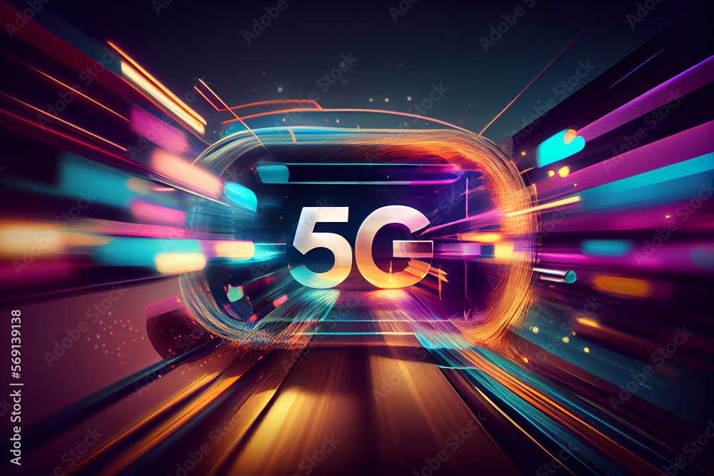 5g logo abstract dark background with empty space. Concept of 5g ...