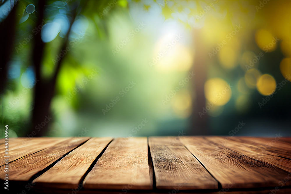 Bamboo table background created with generative Ai technologies Stock ...