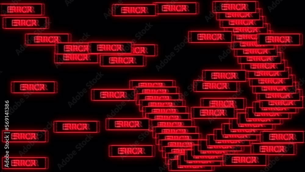 Error tabs on screen of computer. Software errors. Alert popup. System failure pc interface ...