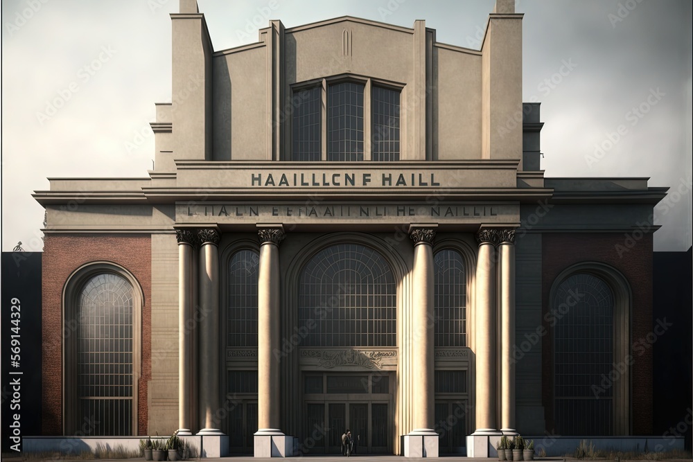 High resolution poster Architectural building entrance exterior, 8k ...