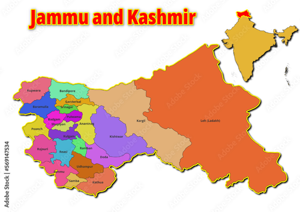 Kashmir Physical Map