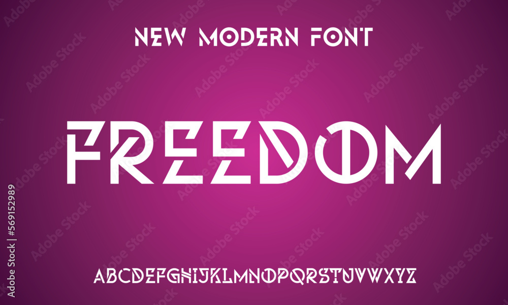 FREEDOM Abstract minimal future alphabet fonts. simple typography sport ...