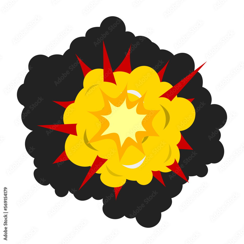 bomb explosion and smoke elements. explosion icon and logo Stock Vector ...