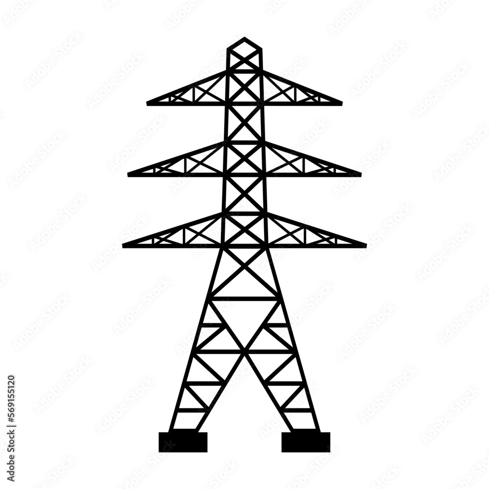 Electricity Tower icon vector set. Transmission Tower illustration sign ...