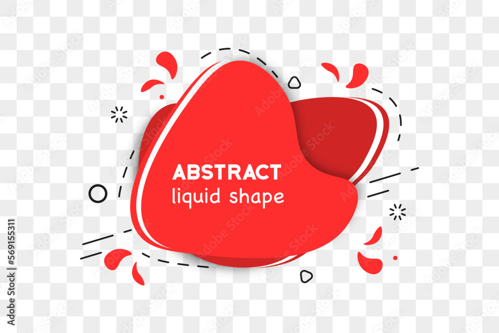 Red abstract liquid shape with shadow on a transparent background Stock ...