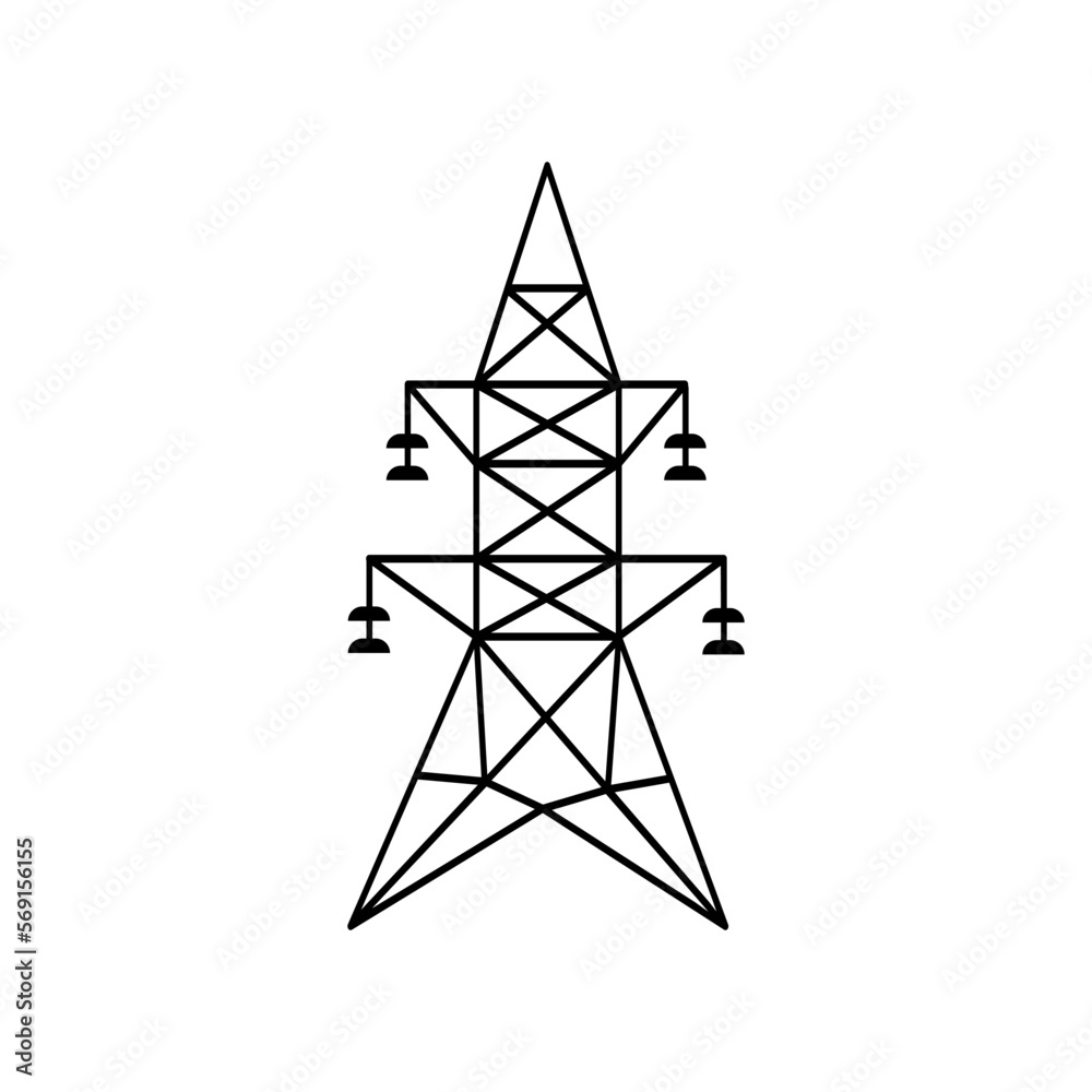Electricity Tower icon vector set. Transmission Tower illustration sign ...