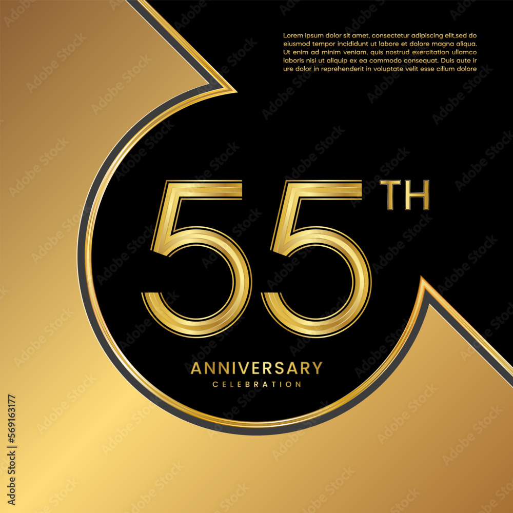 55th Anniversary Celebration. Logo design with gold color numbers for ...