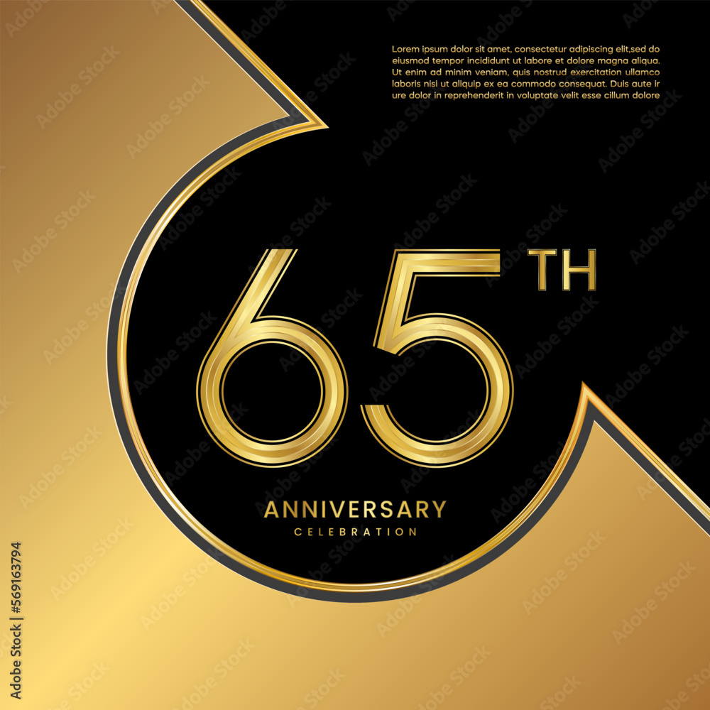 65th Anniversary Celebration. Logo design with gold color numbers for ...