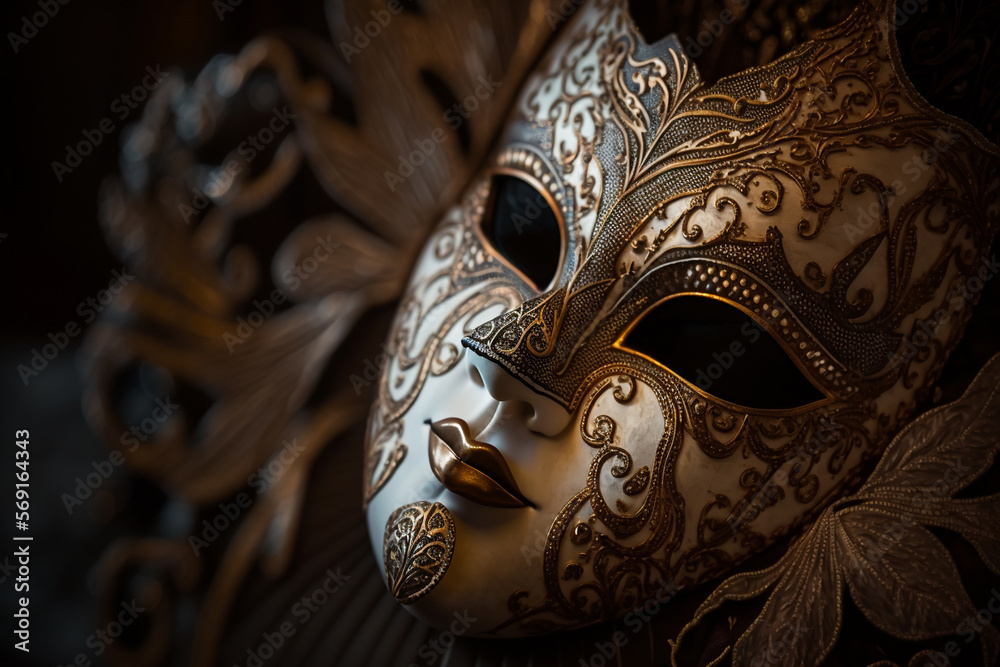 The Art of the Masquerade - A close-up shot of a stunning, intricate ...