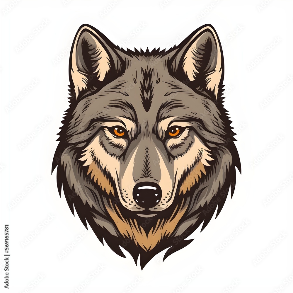 Vector icon of a wolf head. Generative AI. Stock Illustration | Adobe Stock