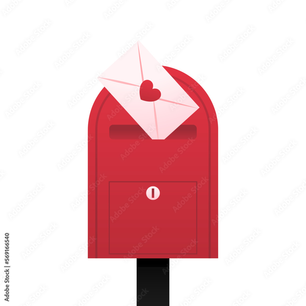 Love letter vector. Mailbox vector. mailbox on pink background. Love ...