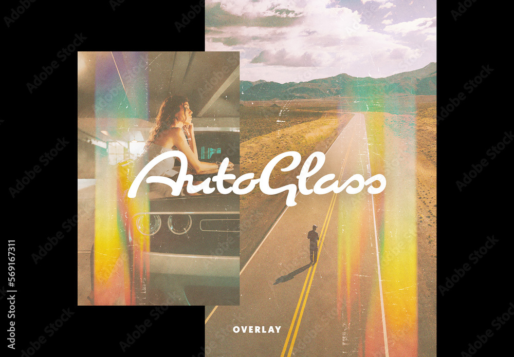 Retro Glass Poster Effect Mockup Stock Template | Adobe Stock