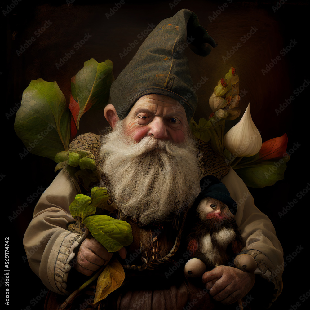 Gnome Magic Earth Spirit Pointy Hat White Beard Fantasy Good Strong DND ...