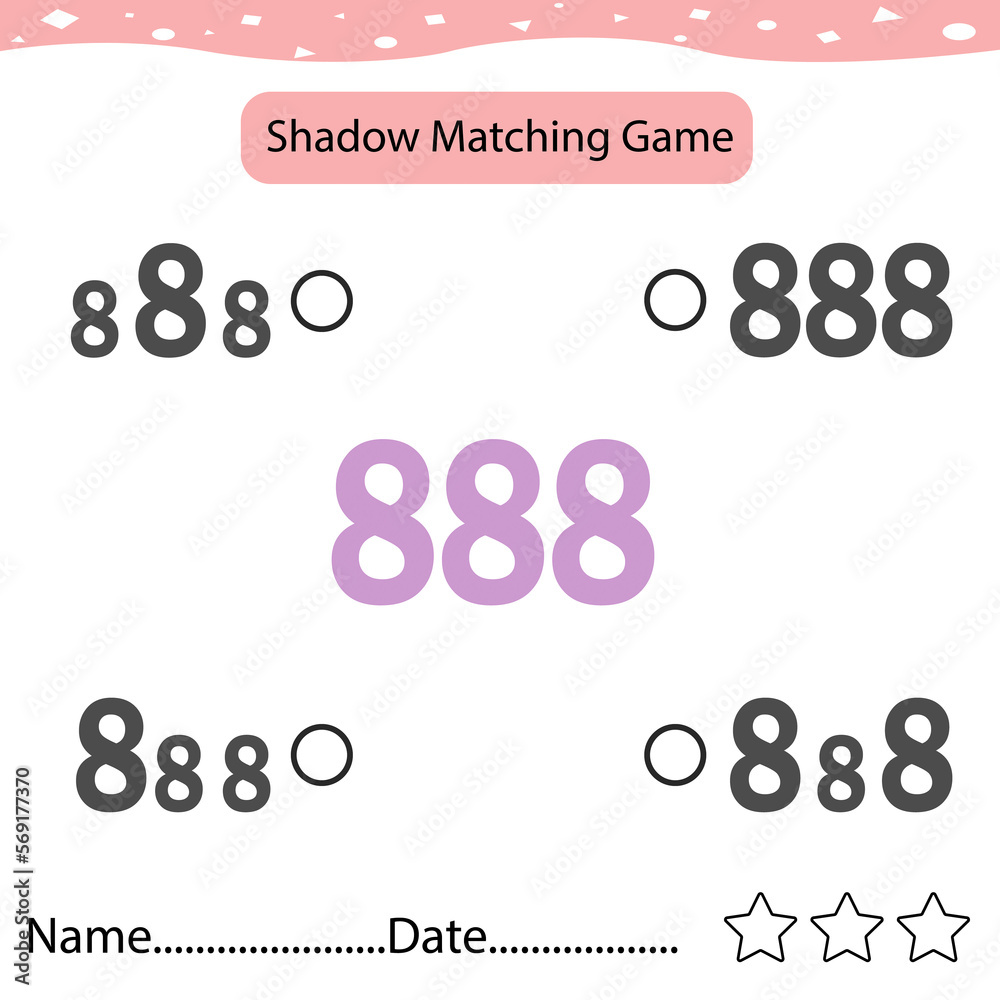 Find number 8 Correct Shadow Find And Match The Correct Shadow Of Friut ...