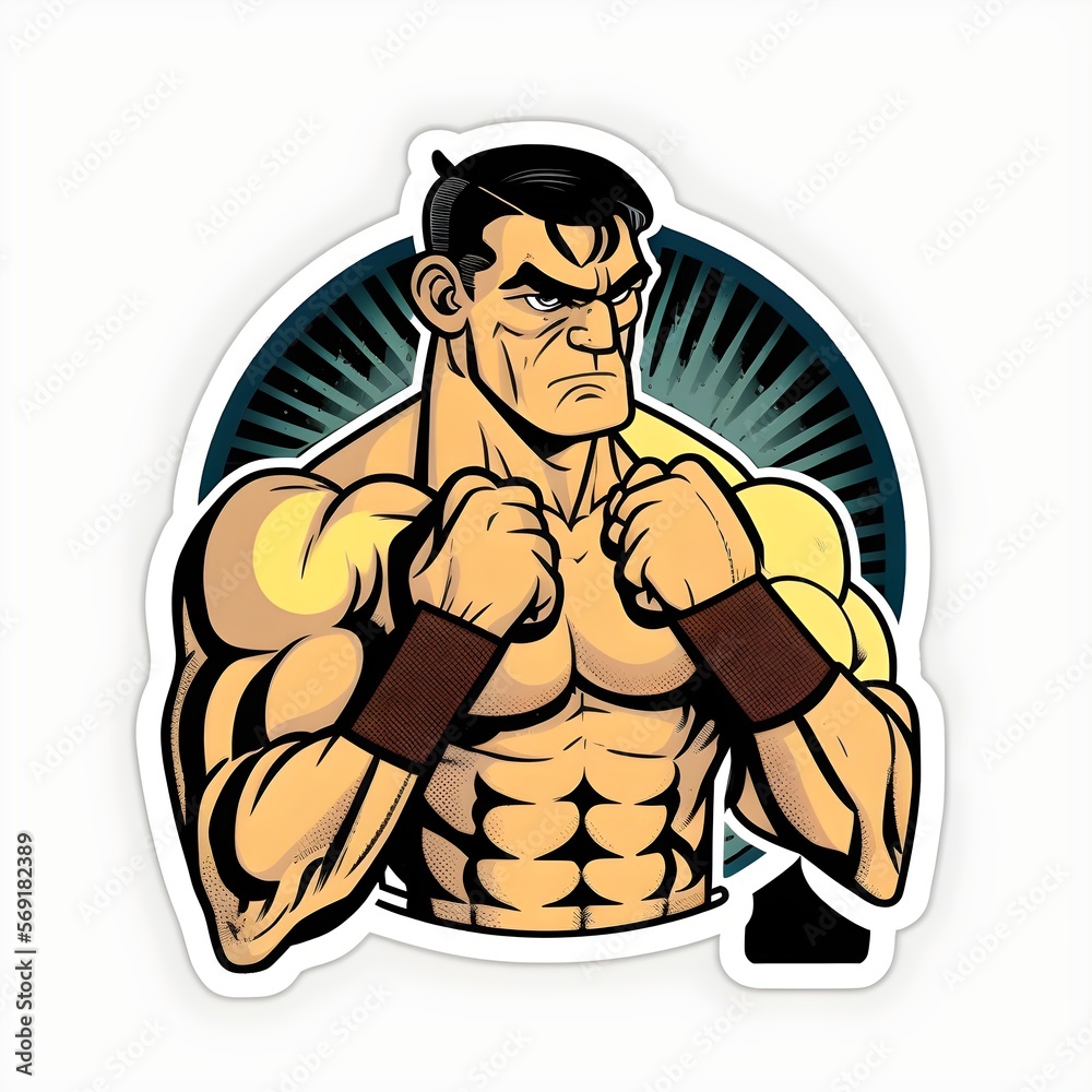 Cartoon Boxer with Nature Background - A Beautiful and Rounded Design ...