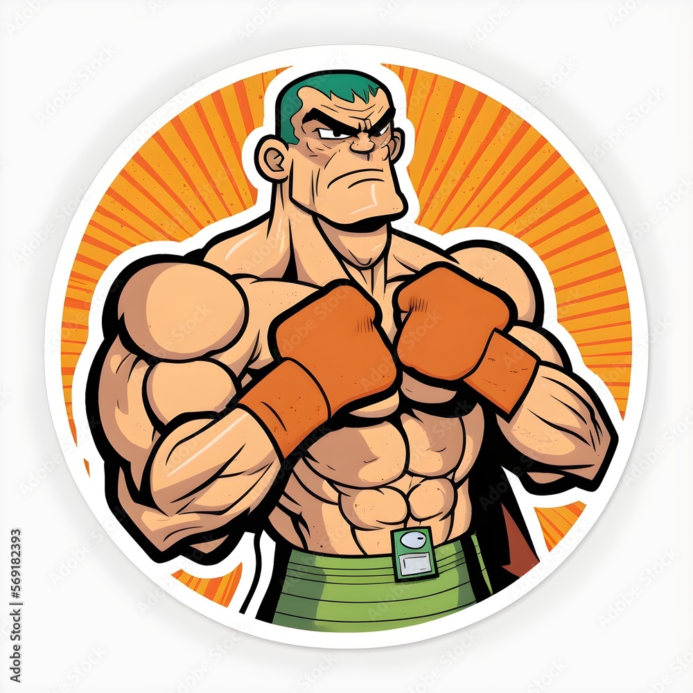 Cartoon Boxer with Nature Background - A Beautiful and Rounded Design ...