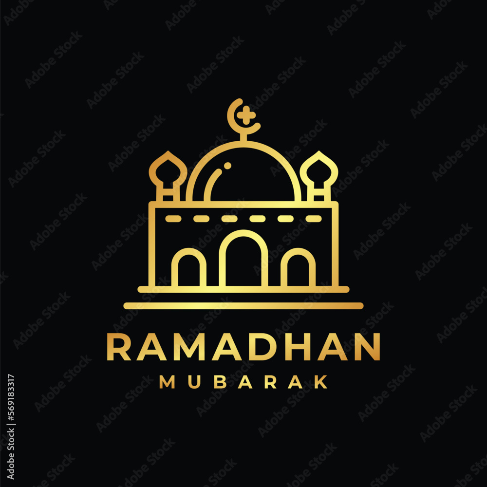 Ramadan logo. Mosque golden logo design vector illustration Stock ...