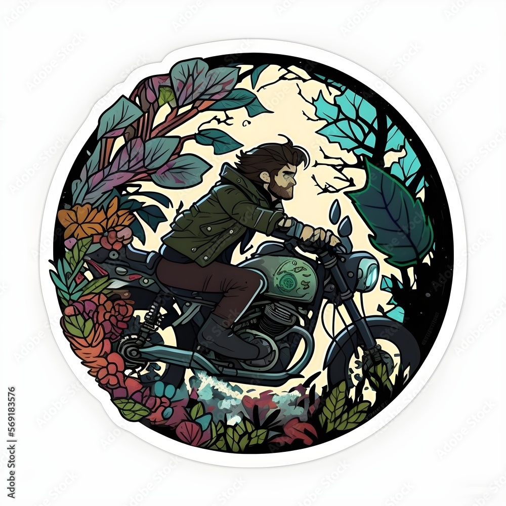 Rounded Man Rider Cartoon Design for Badges - A Beautiful and Comic ...