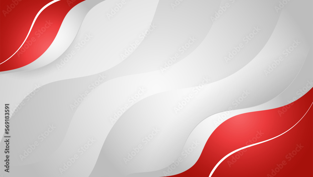 Abstract wavy background with red and white lines. Vector illustration ...