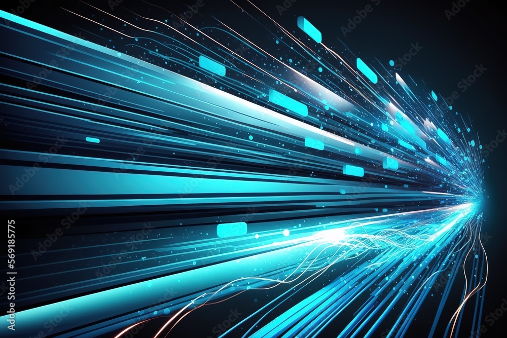 Ilustrace „Blue light streak, fiber optic, speed line, futuristic ...