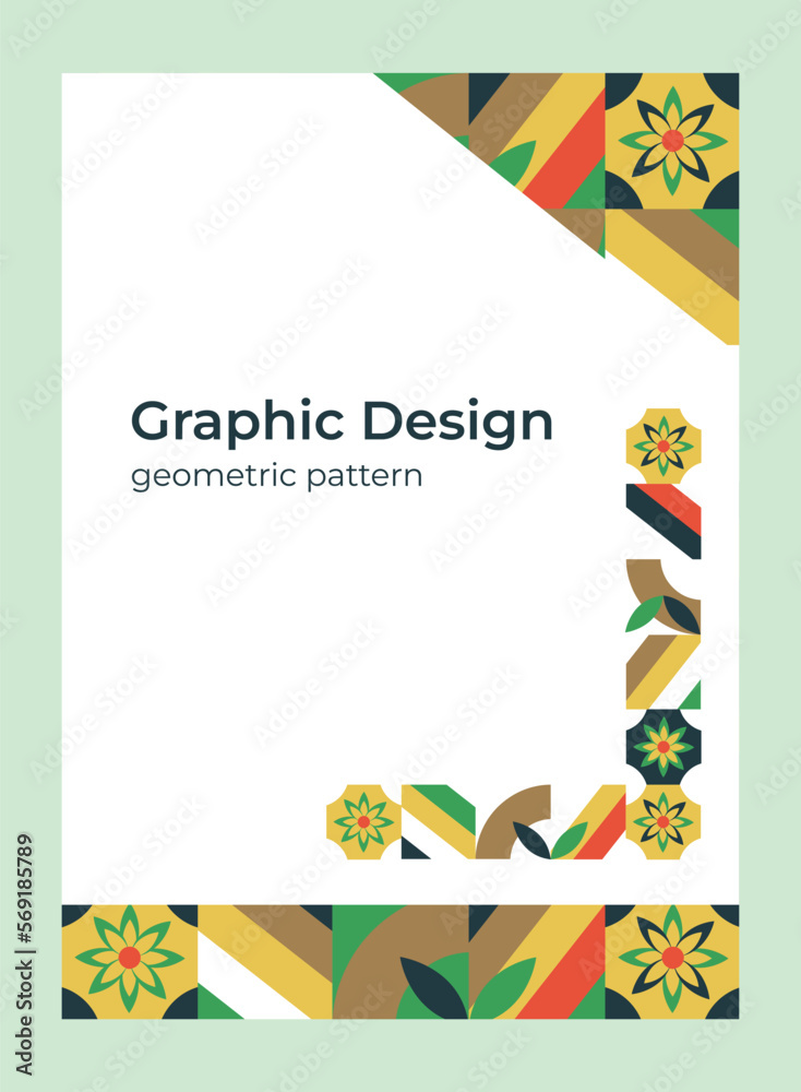 Color geometric pattern for the design of a poster, banner, card ...