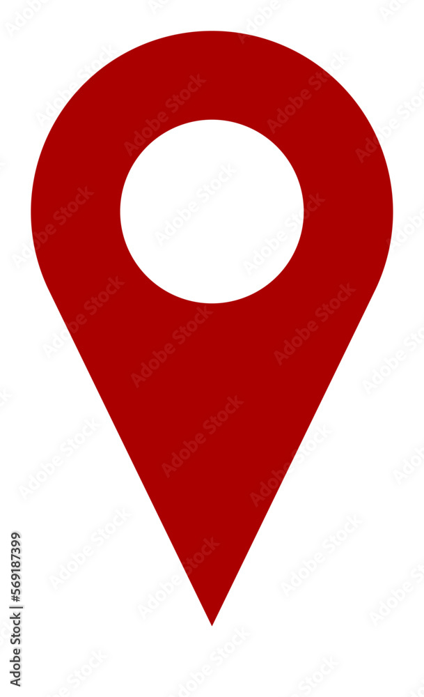 Red Location Pointer Pin or You Are Here Marker Hotspot Symbol Sign ...